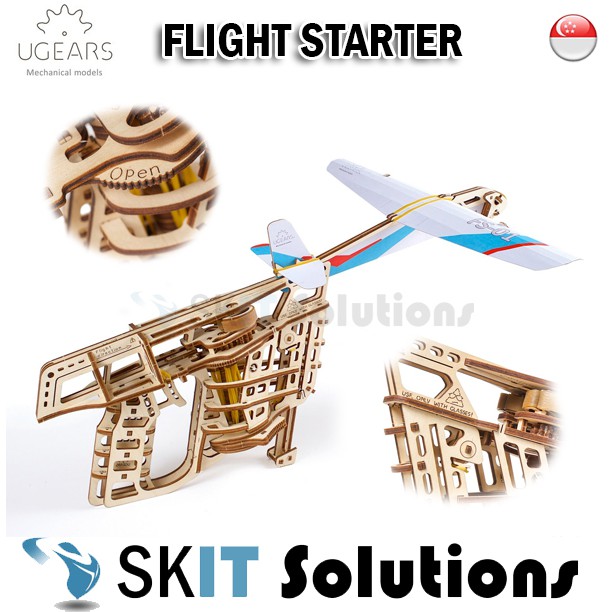 UGEARS Flight Starter DIY Wooden Building Mechanical Model Kit | Shopee ...