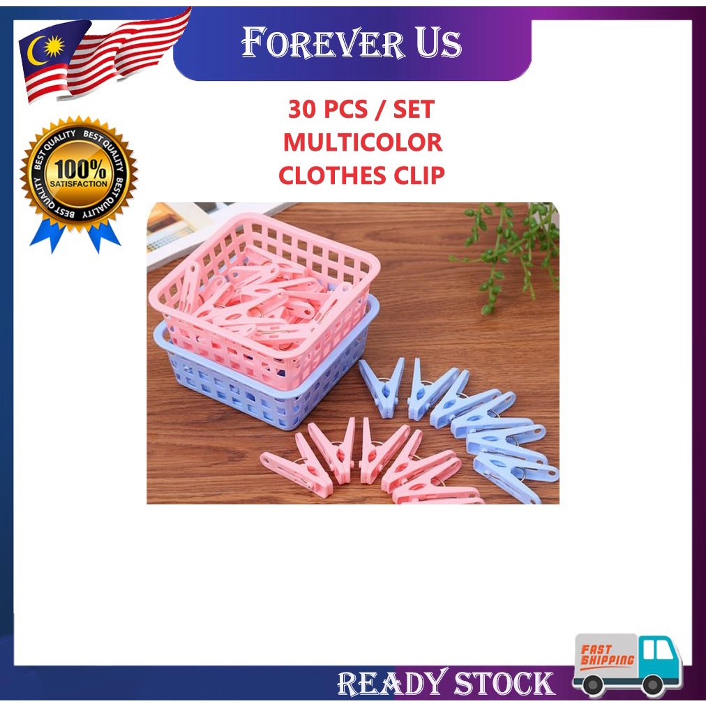 Multicolor Clothes Clip Clothes Pegs Laundry Hanging Pin Clip ( 30pcs ...