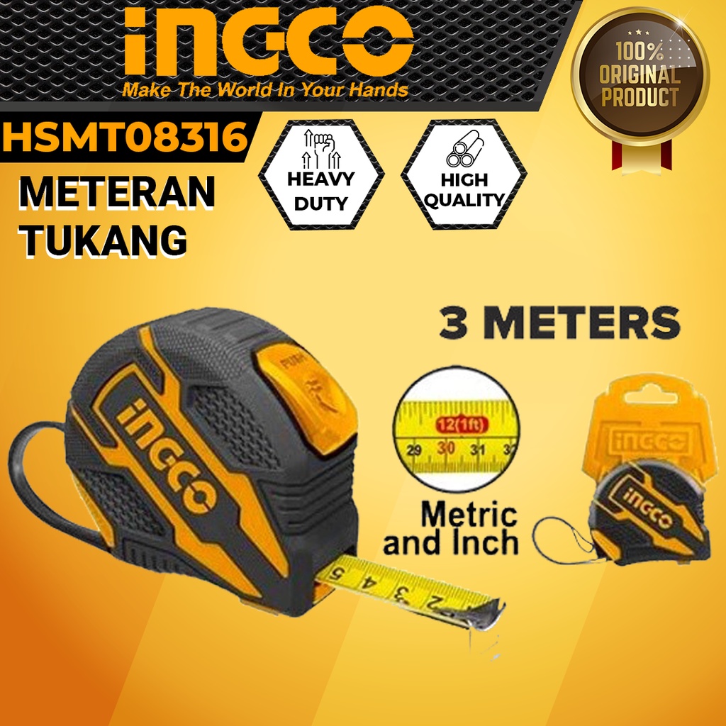 Ingco 3M Meter HSMT08316 3 Meter Meter Meter HSMT08316 Ingco Builder ...