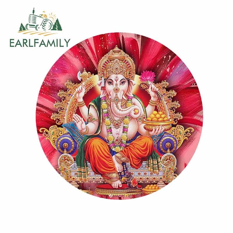 EARLFAMILY 13cm for Ganesha Car Stickers Waterproof Sunscreen Suitcase ...