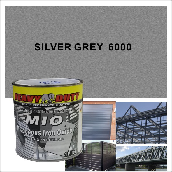 1L ( 1 LITER ) SILVER GREY 6000 MIO ( HEAVY DUTY ) MICACEOUS IRON OXIDE ...