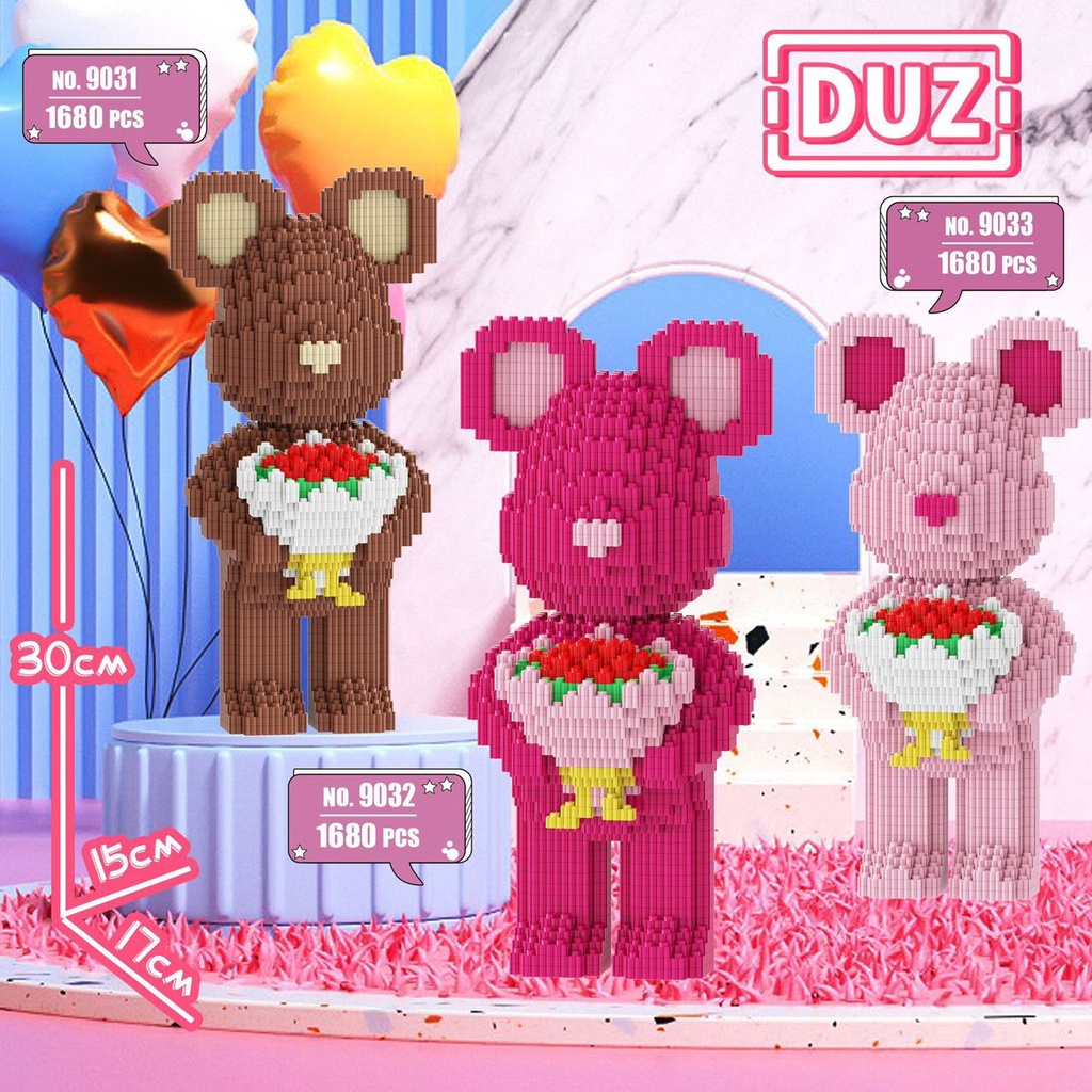 Bearbrick Rose Flower Building Blocks Micro Bricks Assembled Particles ...