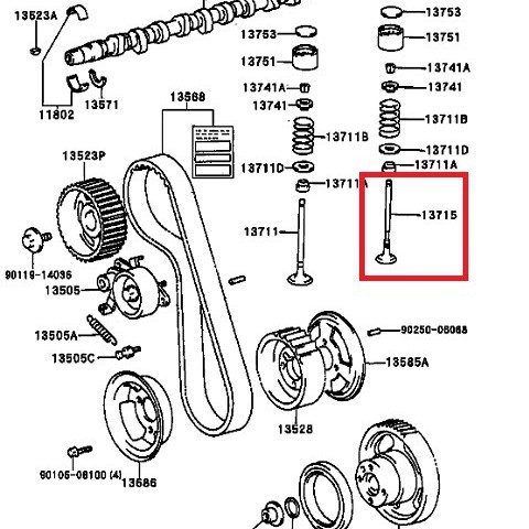 TOYOTA 2L 3L 1HZ 1HDT 1PZ ENGINE EXHAUST / INTAKE VALVE | Shopee Malaysia
