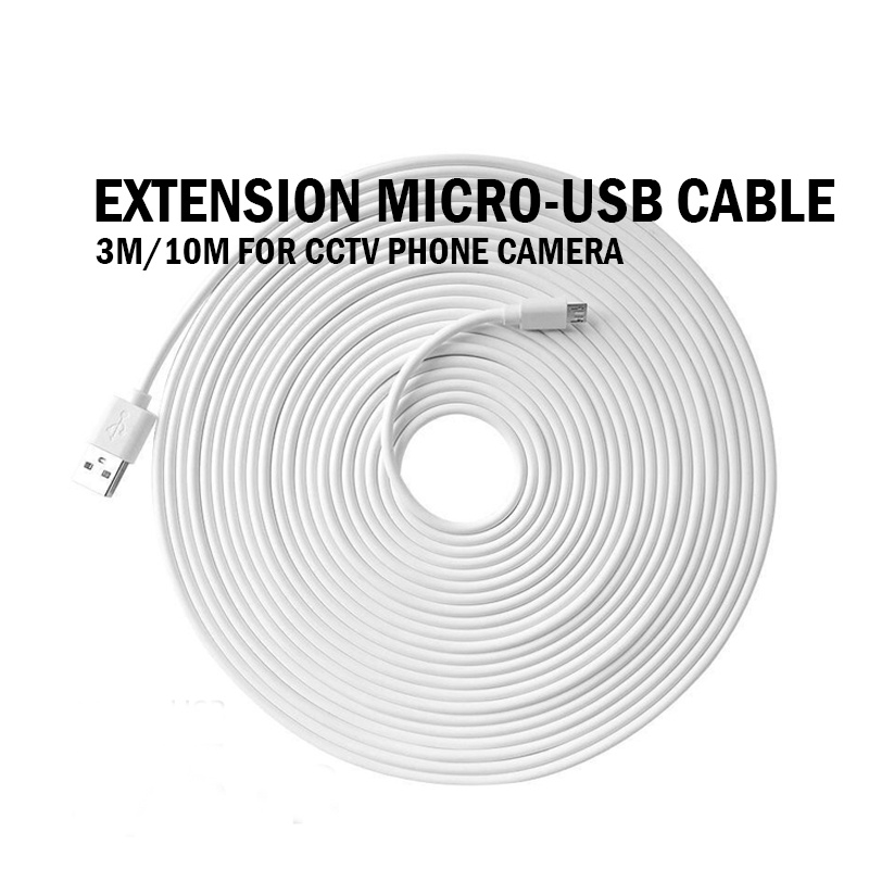【10M】Long Micro to USB Cable Power Supply Extension Cable For Wireless ...