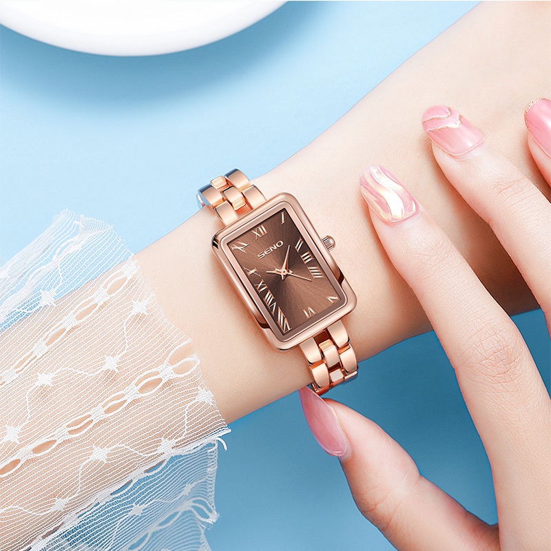 Watch small square watch Tiktok live broadcast steel band small Dial ...