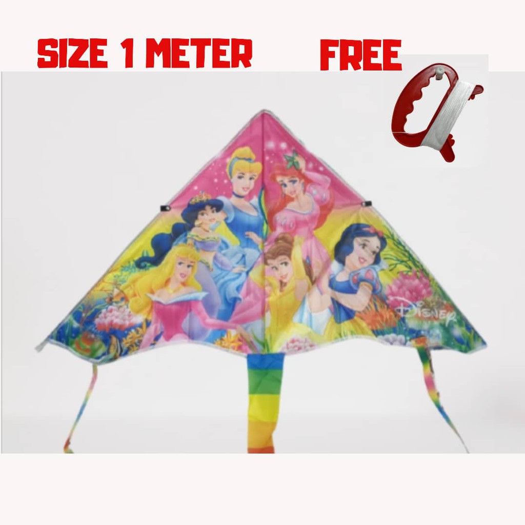 Cartoon Triangle Kite with Long Tail (FREE String) | Shopee Malaysia