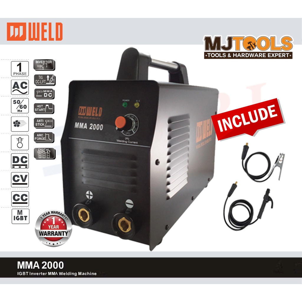 WELD MMA 2000 IGBT Inverter MMA Welding Machine | Shopee Malaysia