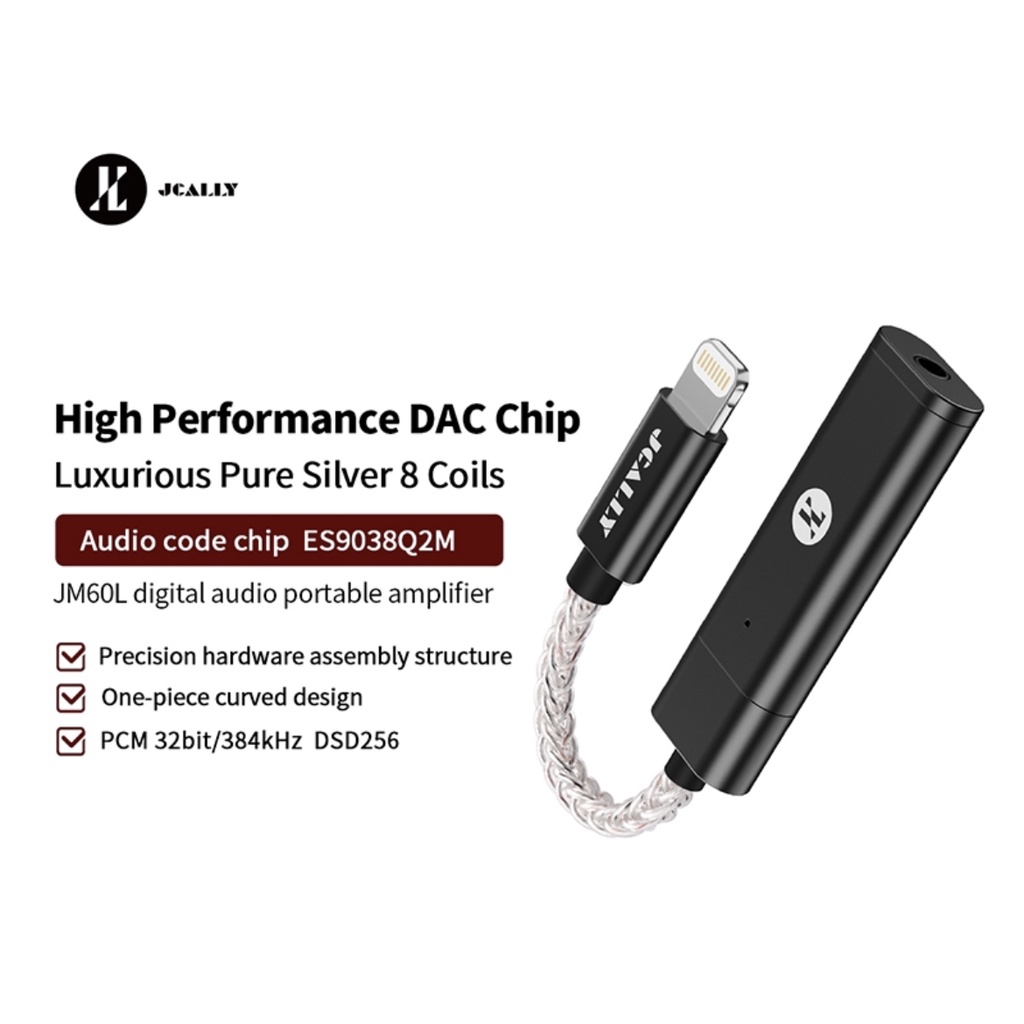 JCALLY JM60L L to 3.5mm Cable DAC ESS ES9038Q2M Adapter Decode Amp ...