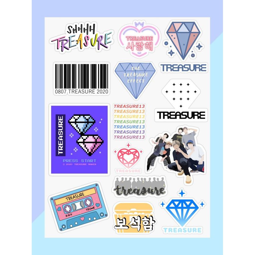 Sticker Pack YG Treasure l Mashiho Junkyu Jeongwoo Cutting Sticker Kpop ...