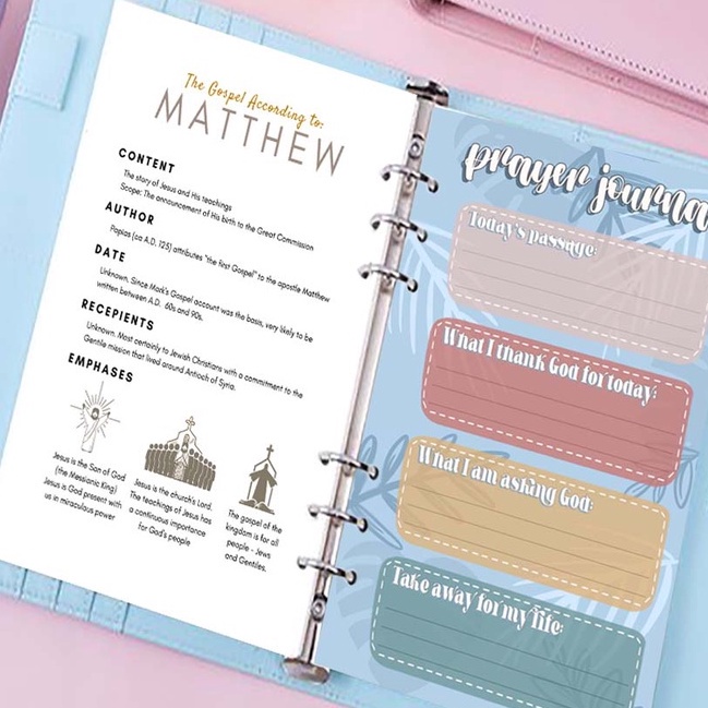 A6 Daily Planner FILLER ONLY Bible Journal Bible Book by Book Summary ...