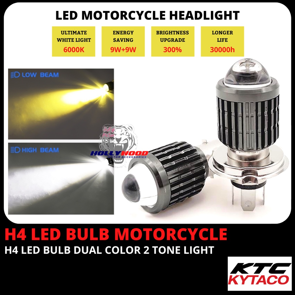 BULB DEPAN MENTOL LED 2-TONE H4 HS1 6000K TZM150 DASH RS150 Y15 FZ150 ...