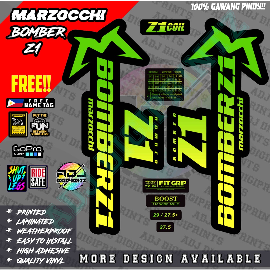 MARZOCCHI Bomber Z1 MTB Fork Decals Sticker More Design | Shopee Malaysia
