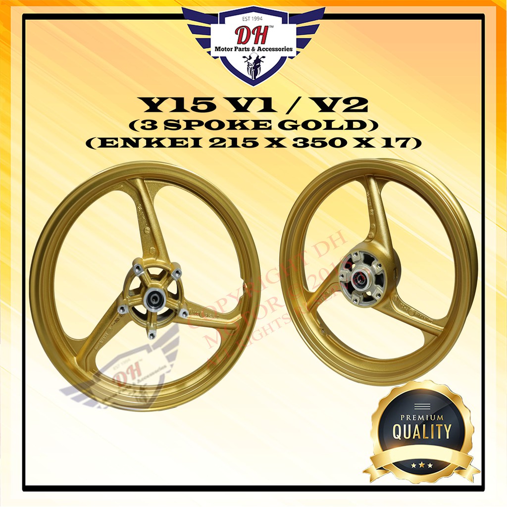 Y150 ZR V1 / V2 ENKEI SPORT RIM WITH BUSH AND BEARING 3 SPOKE 215 X 350 X 17 YAMAHA Y15 | Shopee ...
