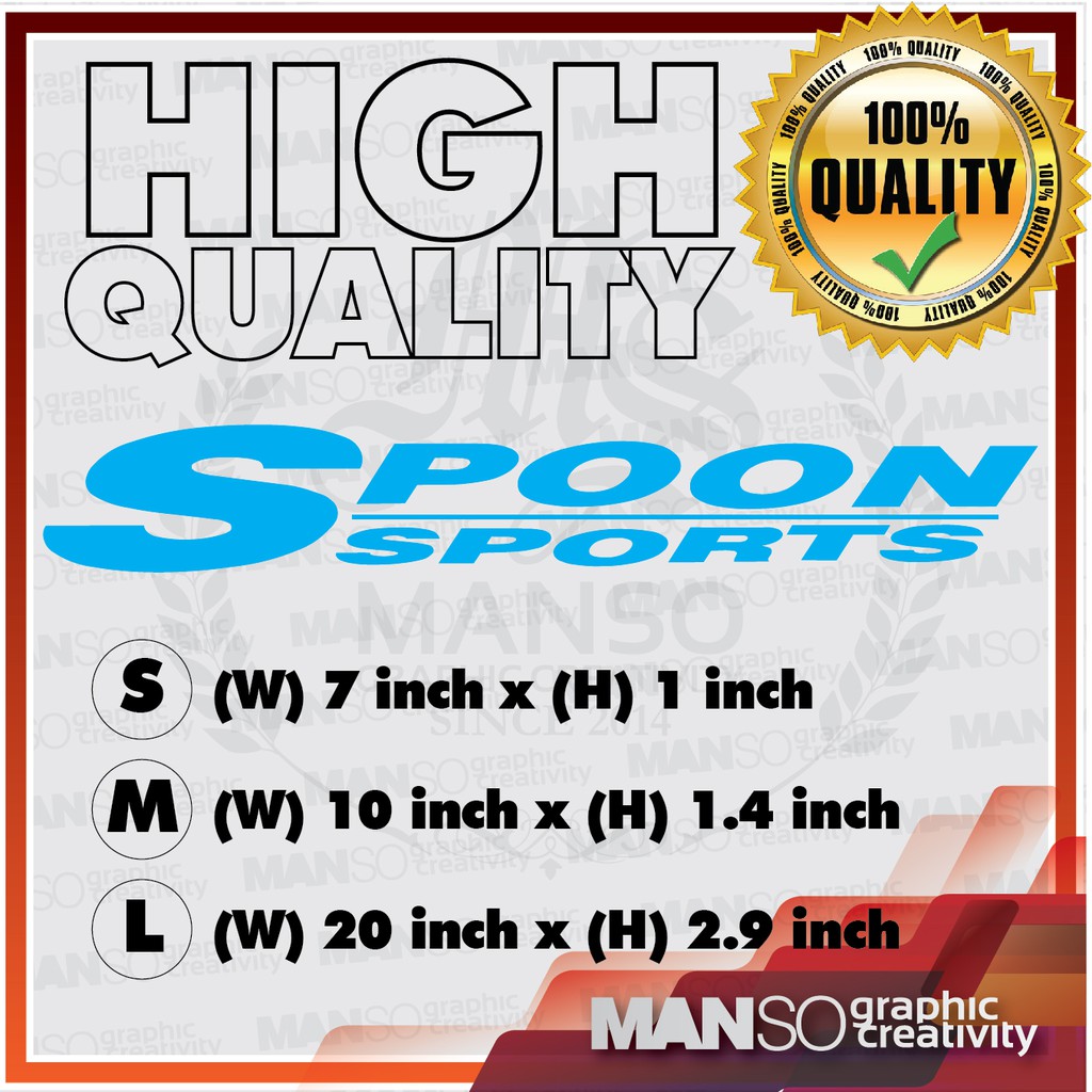 Honda Sticker Spoon Sport Performance Part Sticker Civic City Jazz ...