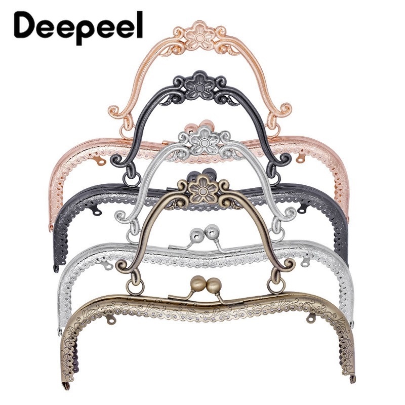 1Pc 20.5cm Embossed Metal Frame Purse Kiss Clasp Lock Arch Handbag ...