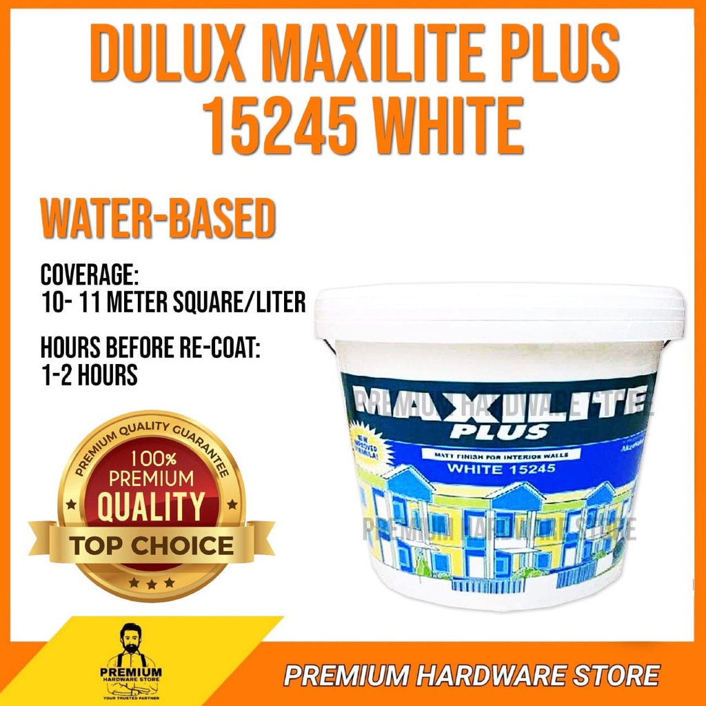 DULUX Maxilite Plus 7 Liter (White 15245) Matt Finish For Interior Wall ...