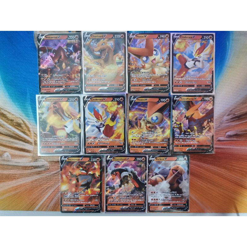Pokemon TCG Pokemon V Trading Card (Fire Type) [Ninetales, Victini ...