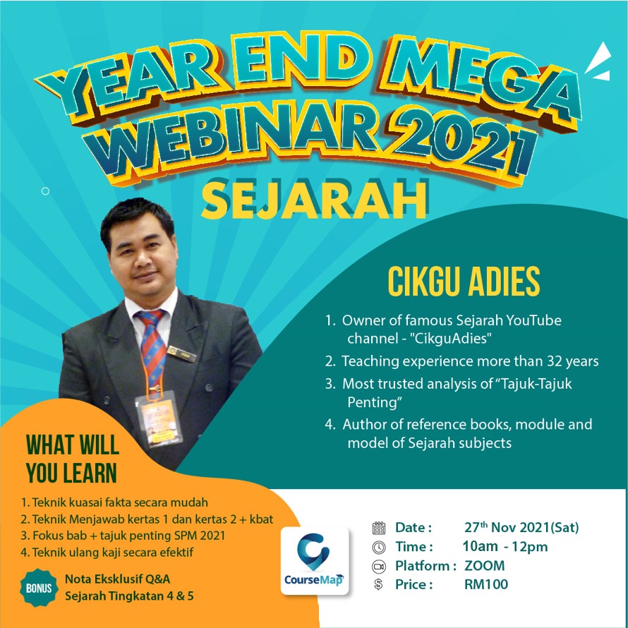 SPM YEAR END MEGA WEBINAR 2021 - Sejarah by Cikgu Adies | Shopee Malaysia