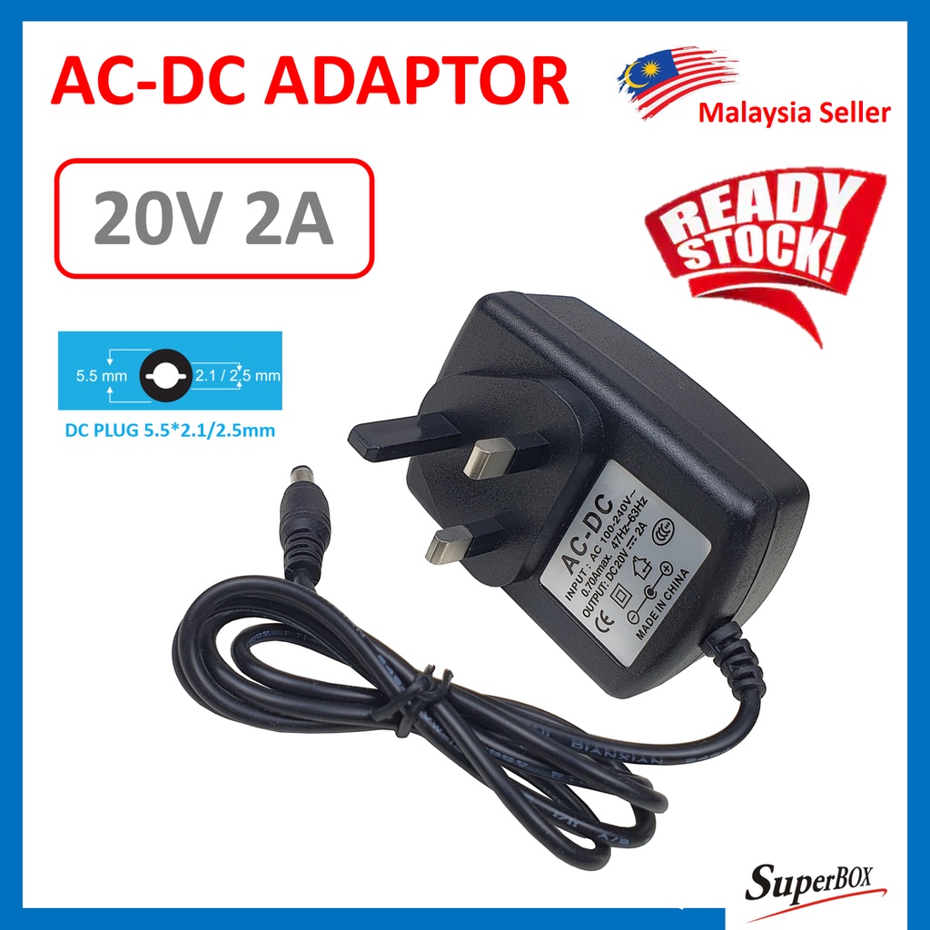 Universal AC 100V-240V To DC 20V 2A Switching Power Supply Adaptor 3 ...