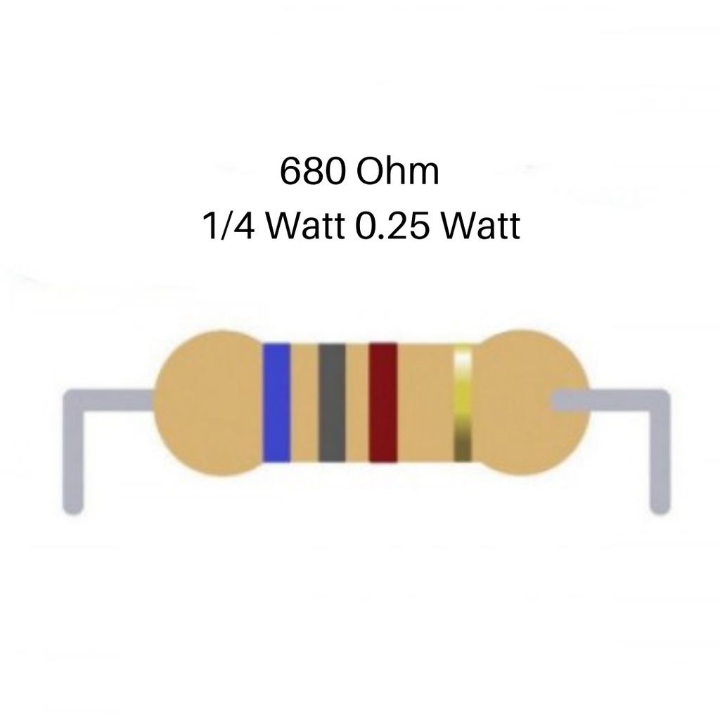 680 ohm 0.25w 1/4W resistor (5% tolerance) (10pcs/ pack) | Shopee Malaysia
