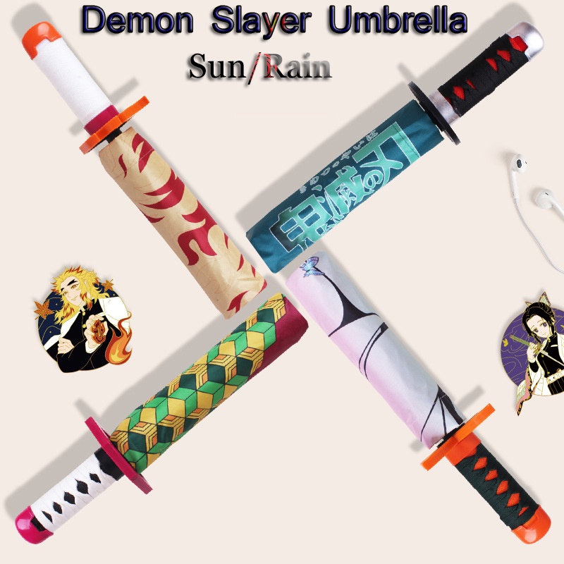 Anime Demon Slayer Umbrella Cosplay Props Hilt Knife Holder Triple ...