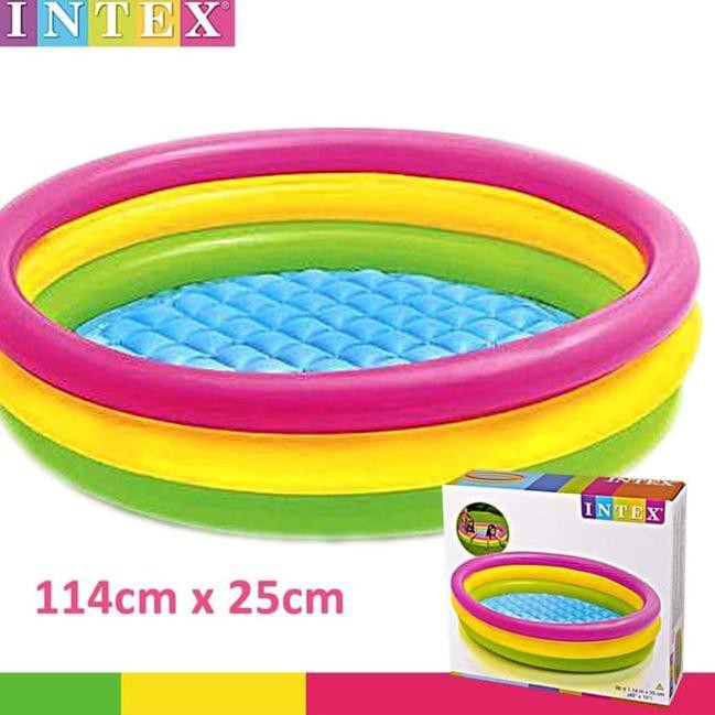 Intex Rainbow Swimming Pool Uk. 114x25 cm Baby Swimming Pool Rain R2D1 ...