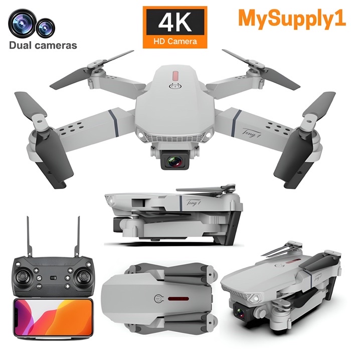 Drone mini- 2 Battery + drone mini - 4K Dual Camera Wifi FPV E88 - Mini ...