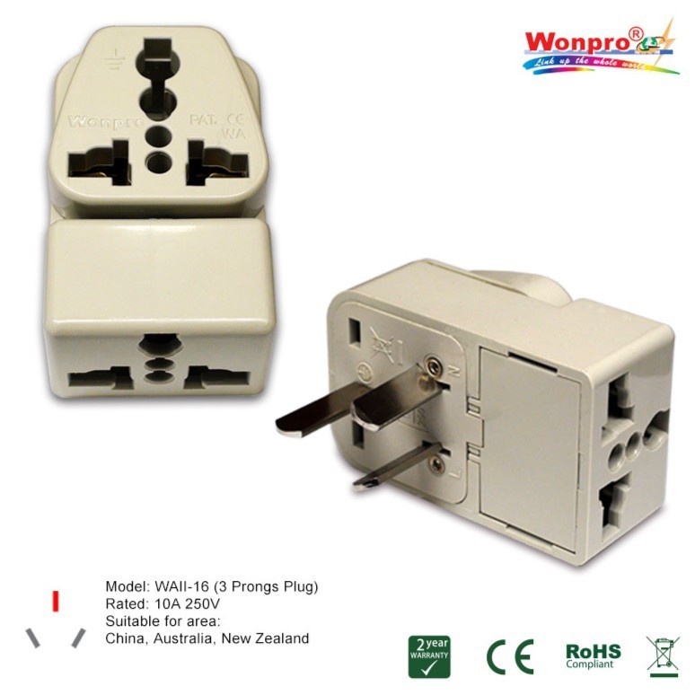 WONPRO, Universal Travel Adapter 2 Ways - WAII-16 | Shopee Malaysia