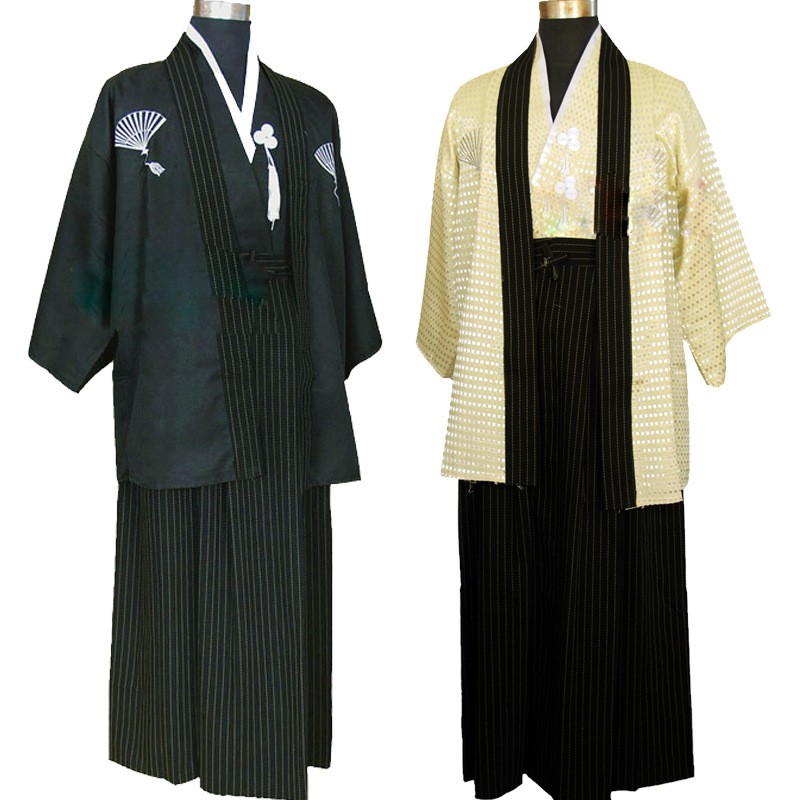 Vintage Japones Kimono Man Japanese Traditional Dress Male Yukata Stage ...