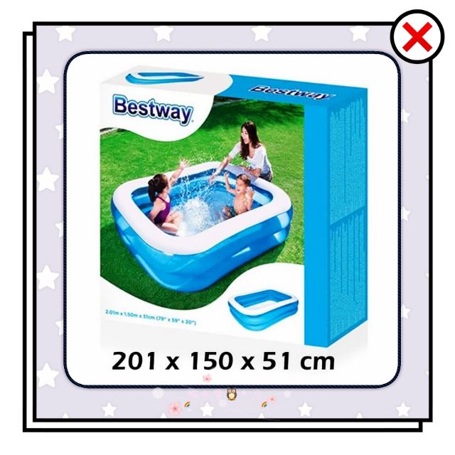 BESTWAY Inflatable Blue Rectangle Family swimming pool | Shopee Malaysia