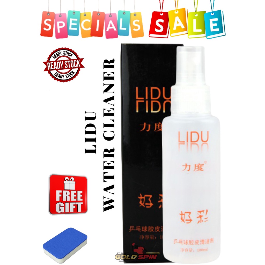 LIDU WATER SPRAY PING PONG RUBBER CLEANER (FREE QUALITY SPONGE ...