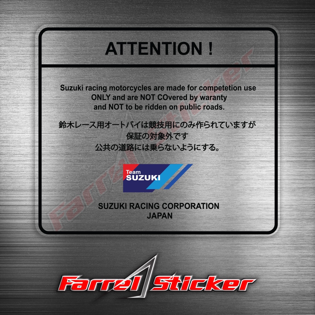Suzuki Japan Warning Attention TEAM Transparent Sticker | Shopee Malaysia