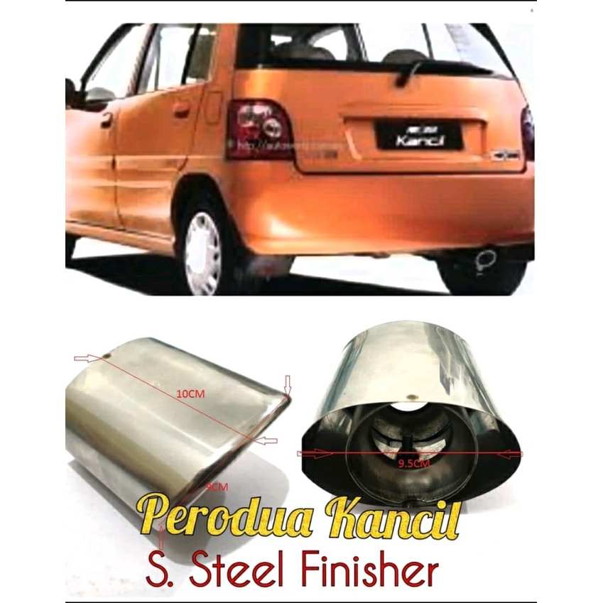(PERODUA KANCIL) STAINLESS STEEL FINISHER END EXHAUST TAIL REAR MUFFLER ...