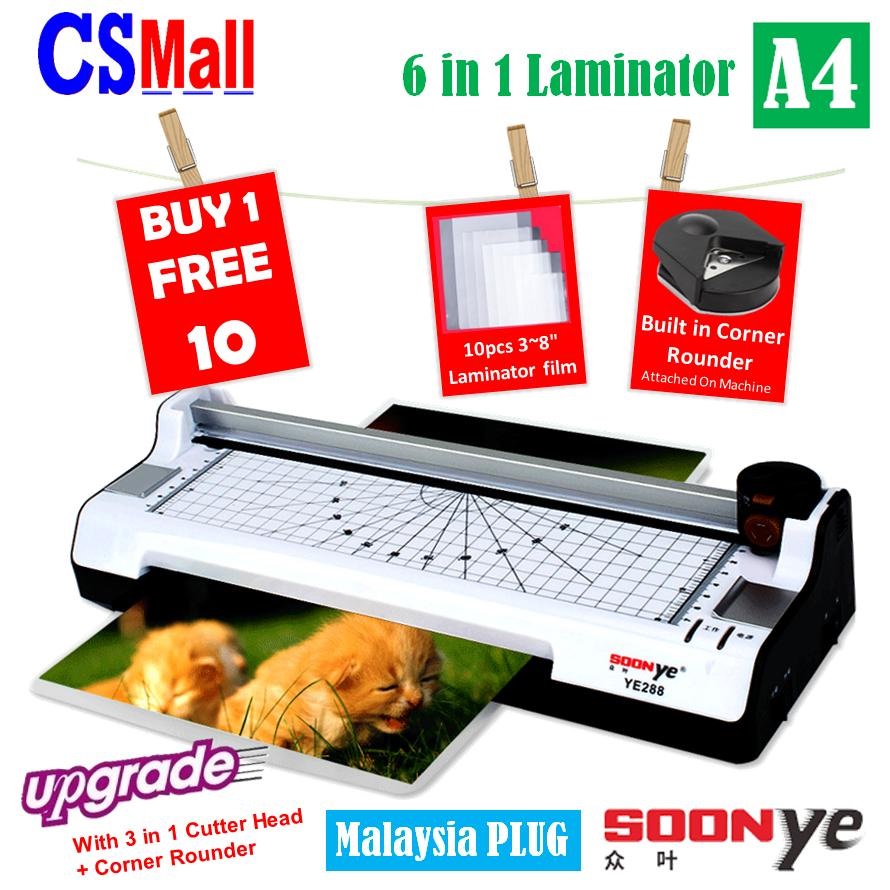 🔥 6 in 1 YE288 YE381 SOONYE A4 A3 A5 A6 6R 5R 4R 3R 2R Laminator Paper ...