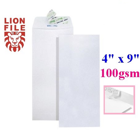 White Envelope 4" x 9" / Sampul Surat Putih 4" x 9" (102mm x 229mm ...