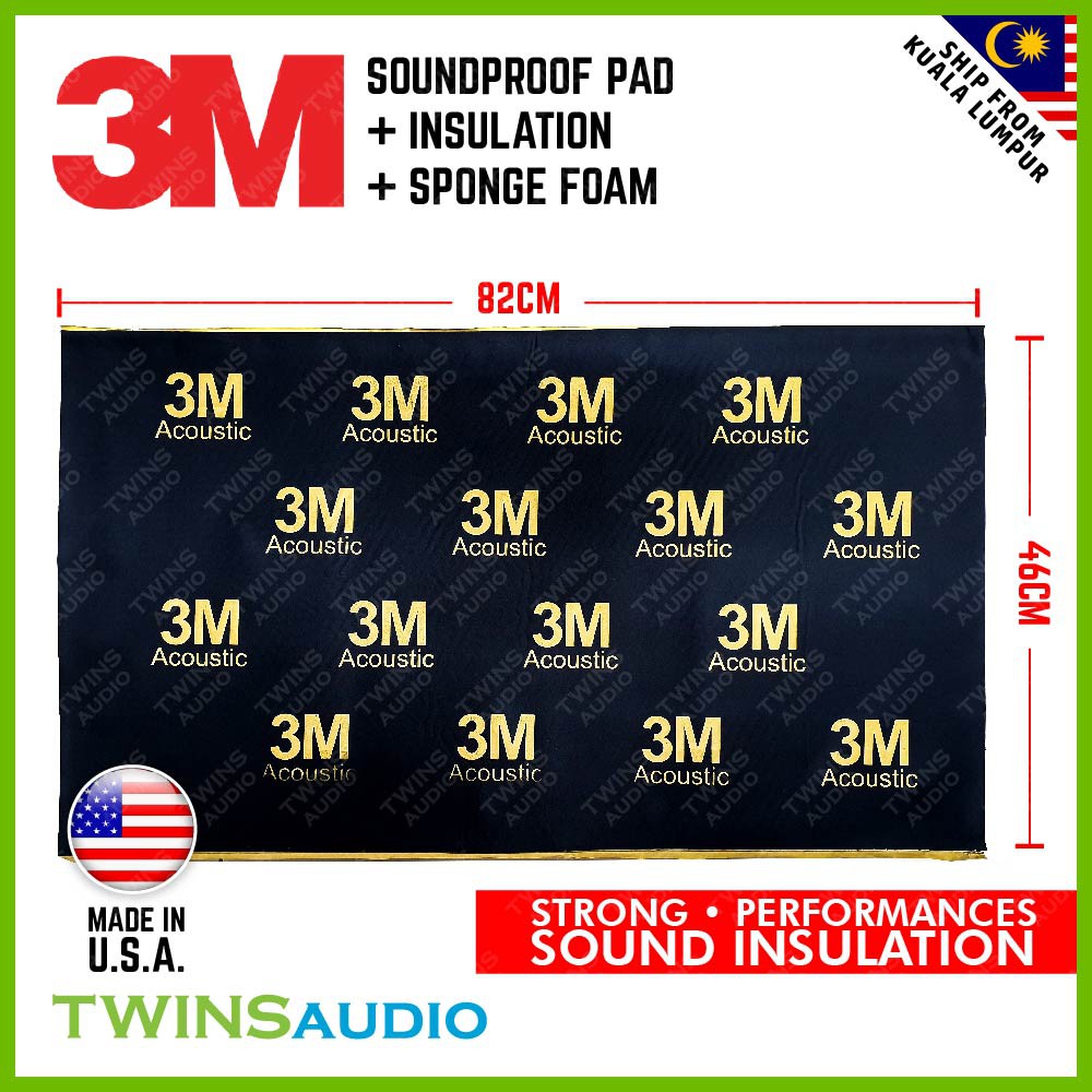 3M 3 in 1 Car Sound Proofing Soundproof Pad + Insulation + Sponge Foam ...