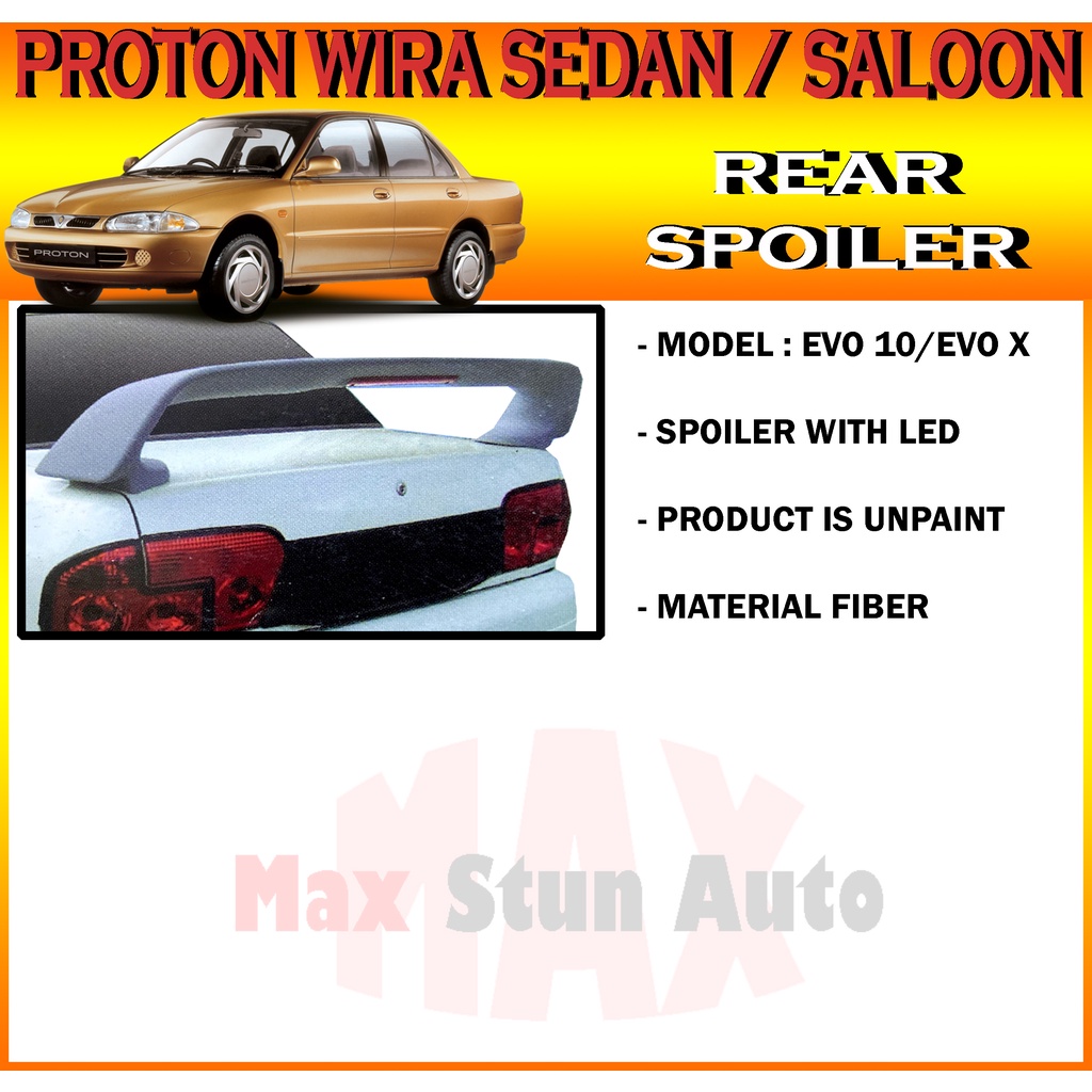 PROTON WIRA SEDAN SALOON REAR TRUNK SPOILER (FIBER SPOILER FOR WIRA ...