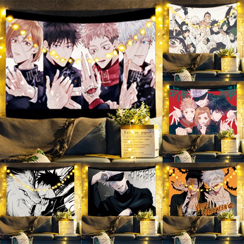 Anime Jujutsu Kaisen Tapestry Wall Cloth Gojo Satoru College Dorm ...