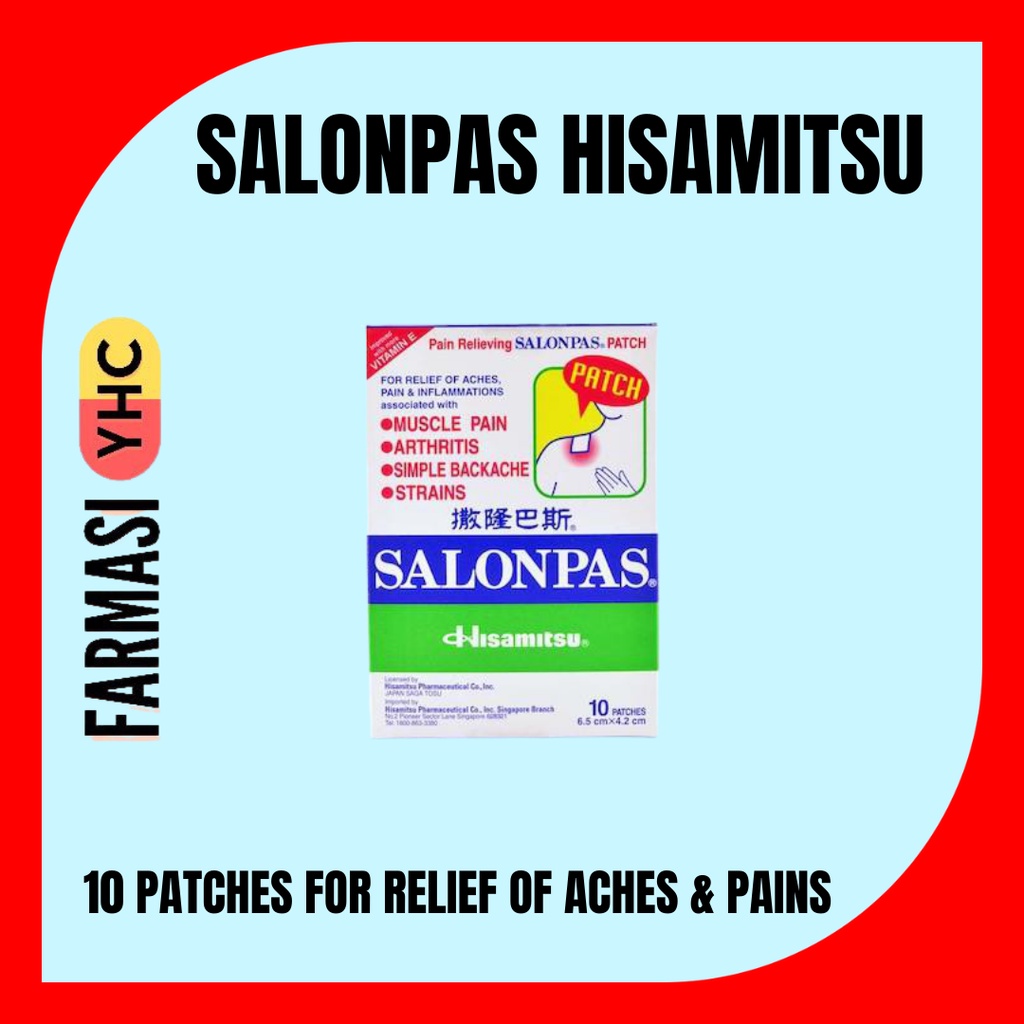 SALONPAS HISAMITSU 10 PATCHES FOR RELIEF OF ACHES & PAINS (MUSCLE PAIN ...