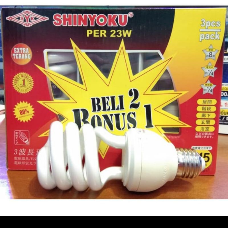 Shinyoku LAMP PER 23WATT BUY 2 GET 1 (1 Box Contains 3 Pcs) | Shopee ...