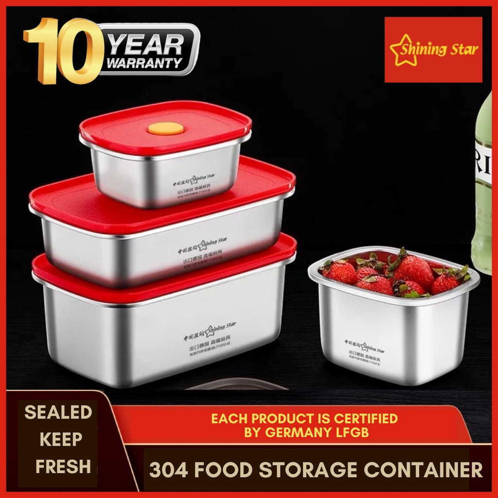 Shining Star Airtight 304 Stainless Steel Food Storage Container 10 ...