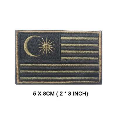 Malaysian Flag Embroidered Patches Skull Tactical Army Military Morale ...