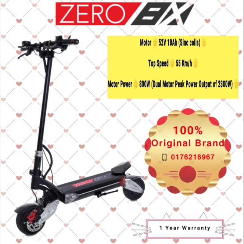 ZERO 8X - Compact Dual Suspension Dual Motor Electric Scooter, 52V, 2 x ...