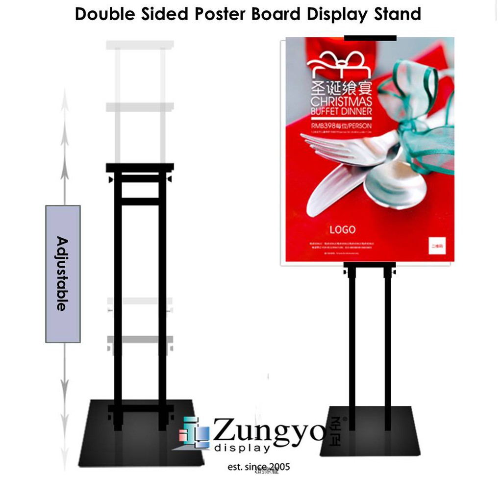 Adjustable Height Poster display Stand Double Sided design and Portable ...