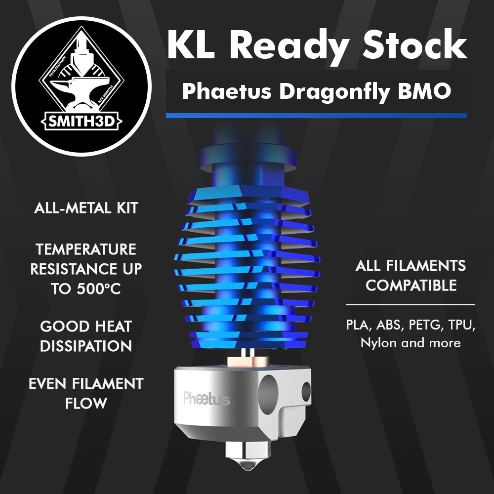 Phaetus Dragonfly HOTEND BMO Bimetal Art Design for Bowden Extruder VS ...