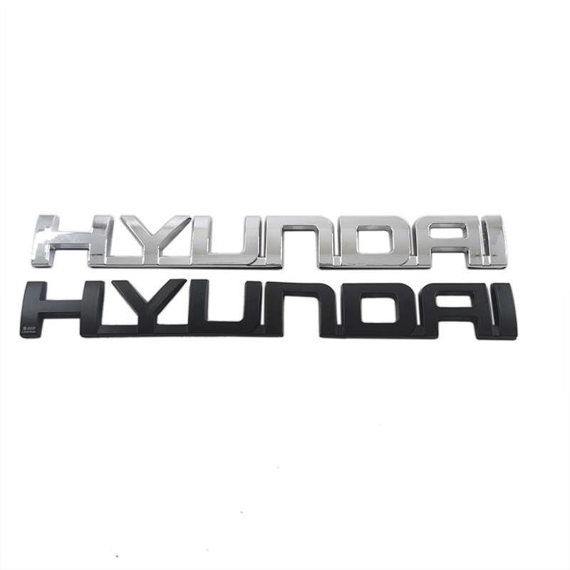 1 x ABS Chrome HYUNDAI Logo Letter Car Auto Side Rear Trunk Emblem ...