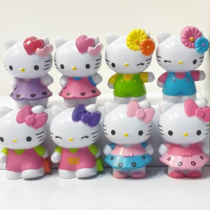 Hello Kitty Figure set Contains 8pcs cake topper Decorations Toys ...
