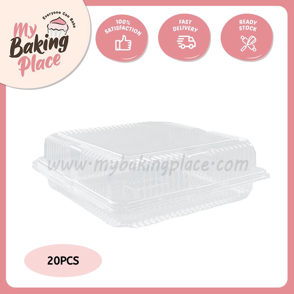 Plastic Box Transparents Box Kotak Kuih Donut Box Kek Marble Sandwich ...
