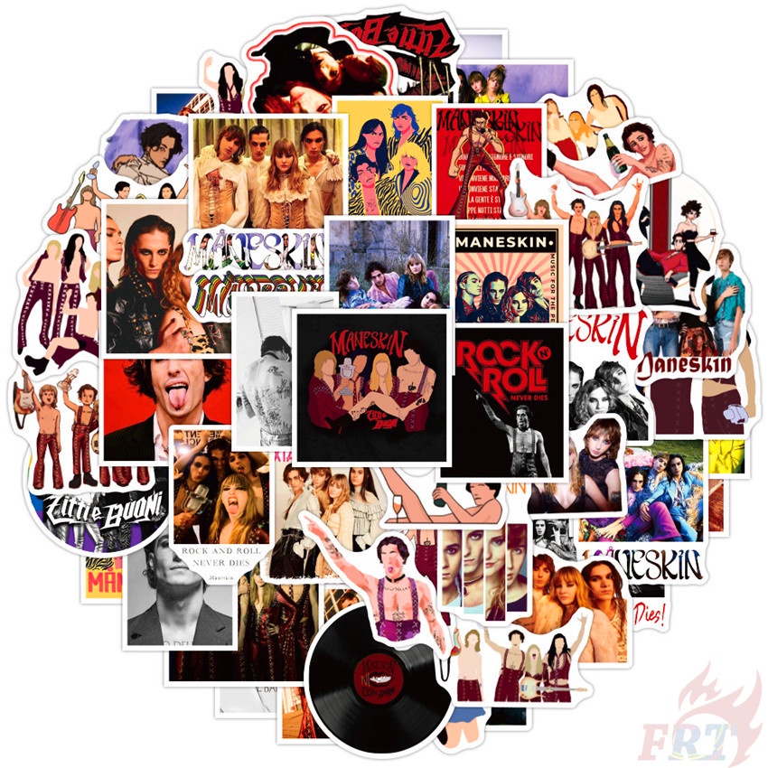 50Pcs/Set Maneskin Series 01 - Eurovision Italian Rock Band Stickers ...