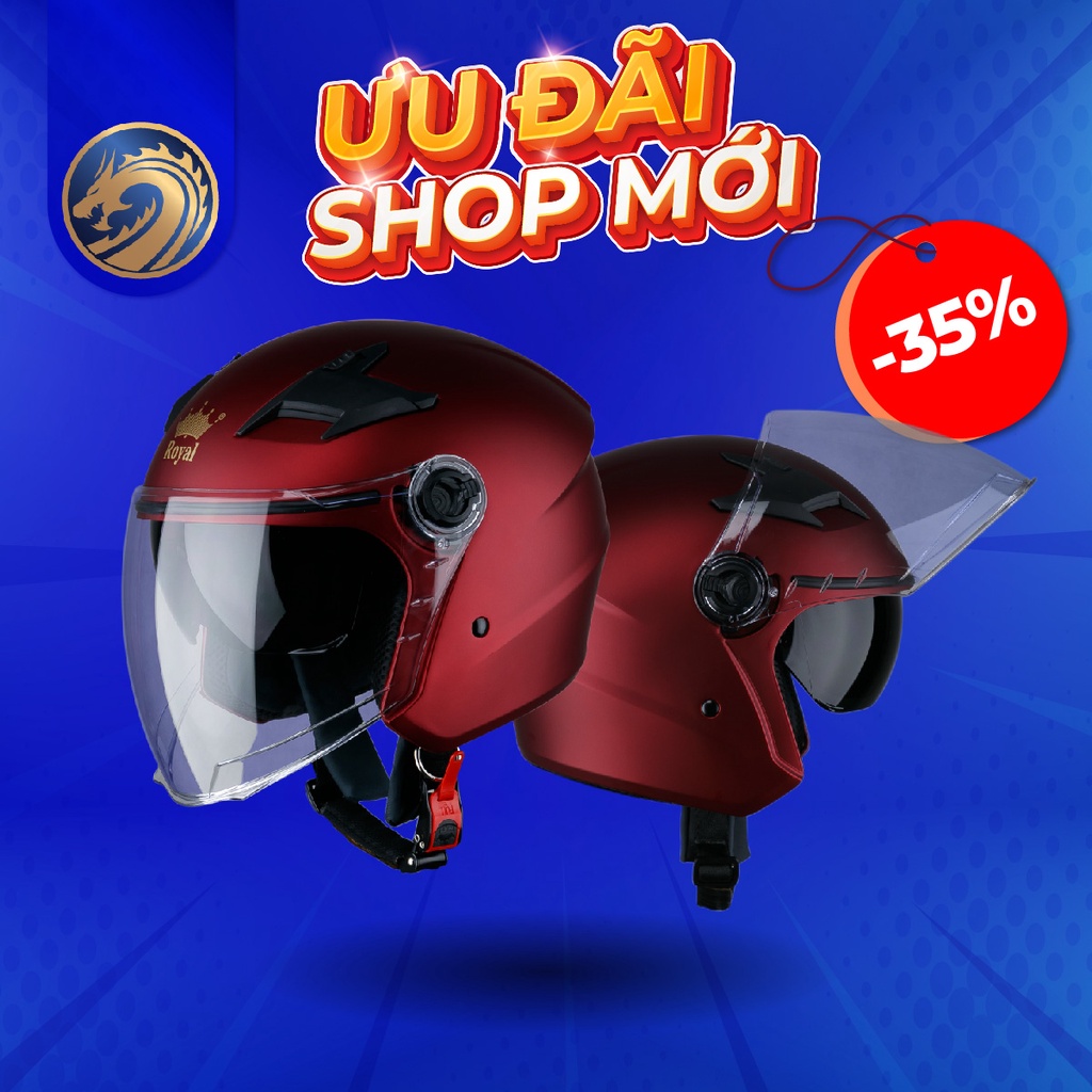 Royal M268 3/4 helmet with 2 genuine glasses size L and XL for men and ...